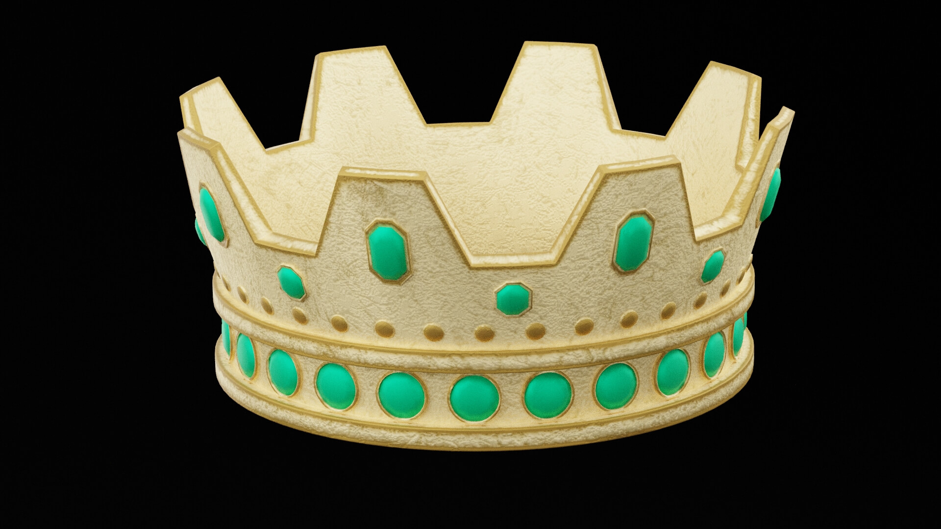 Kings Golden With Green Diamonds Crown - 3D Model by thedazking