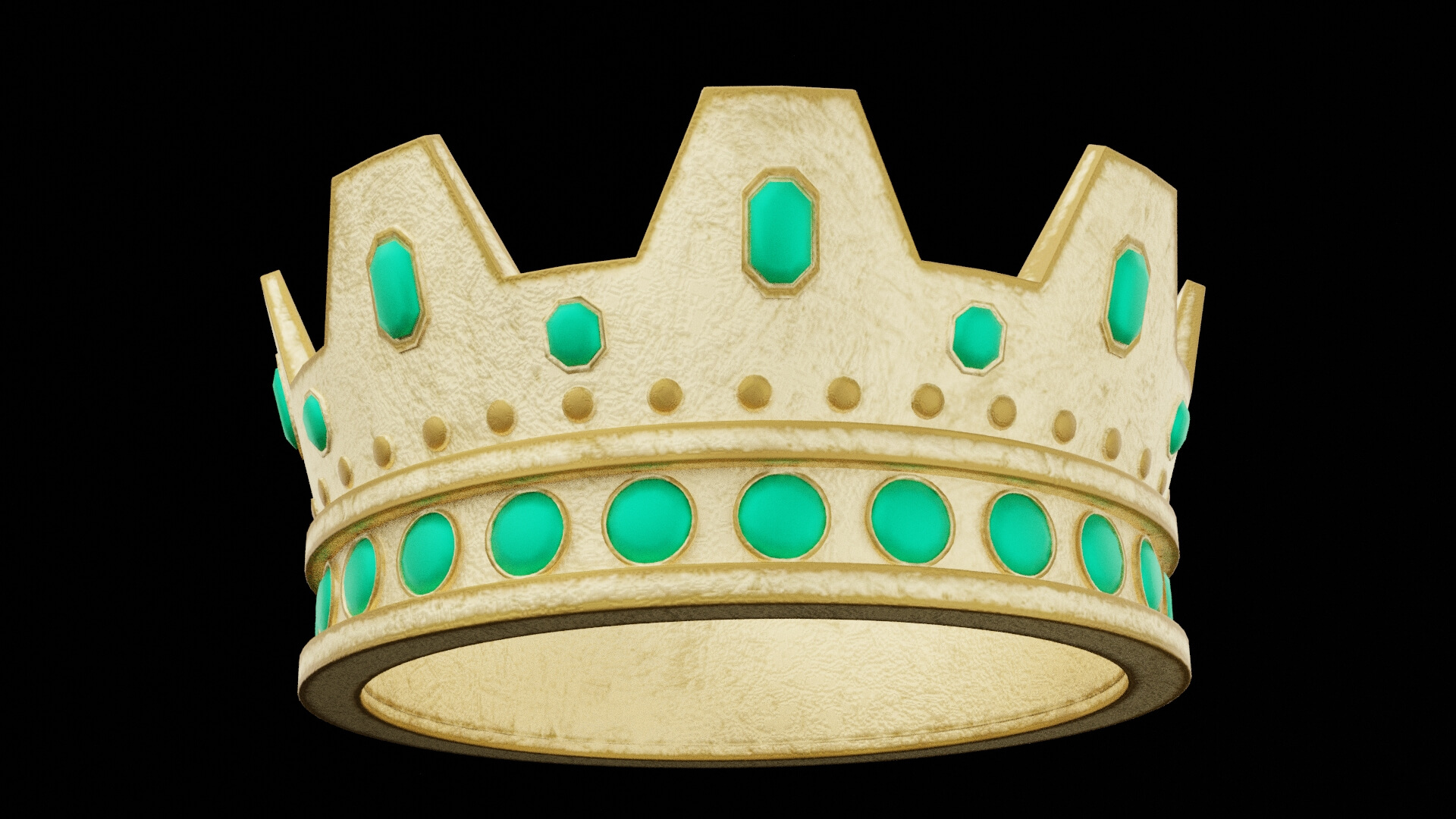 Kings Golden With Green Diamonds Crown - 3D Model by thedazking