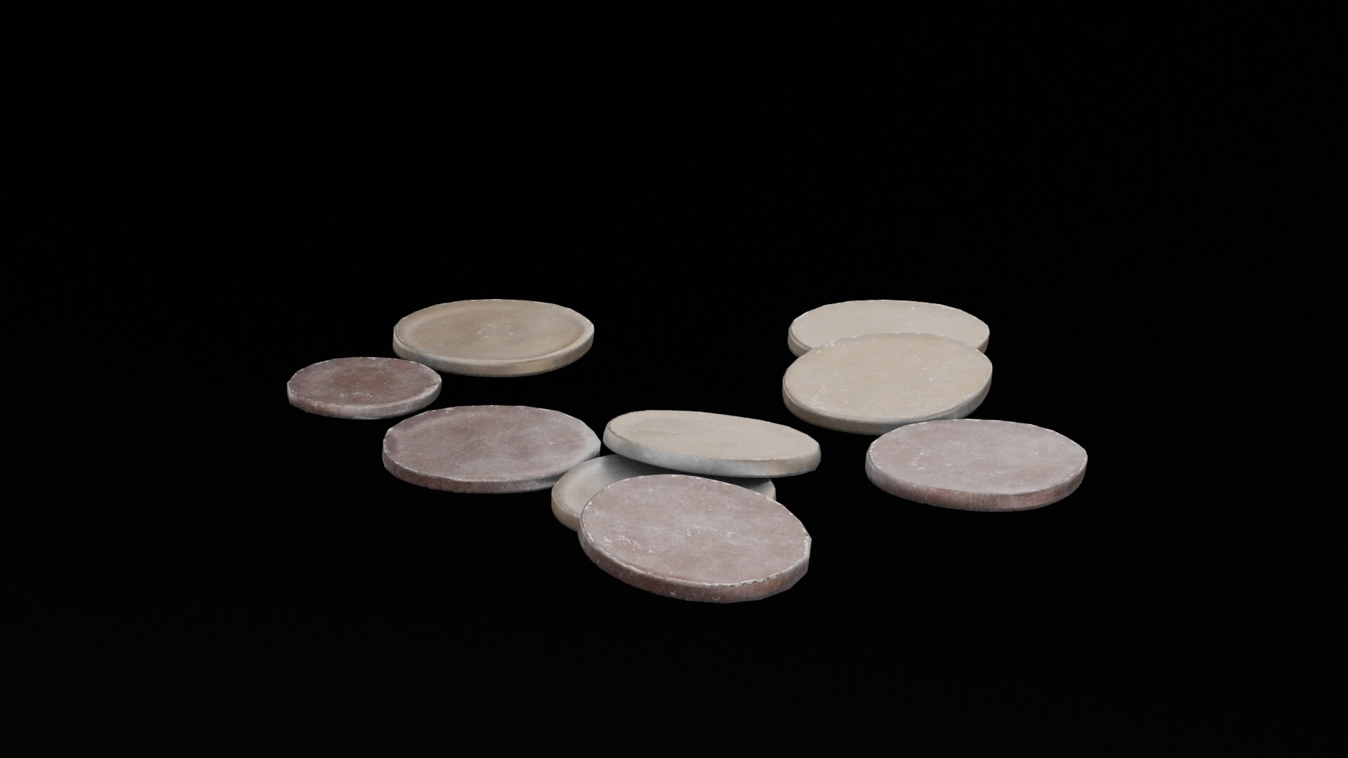 Layed Old Coins - 3D Model by thedazking