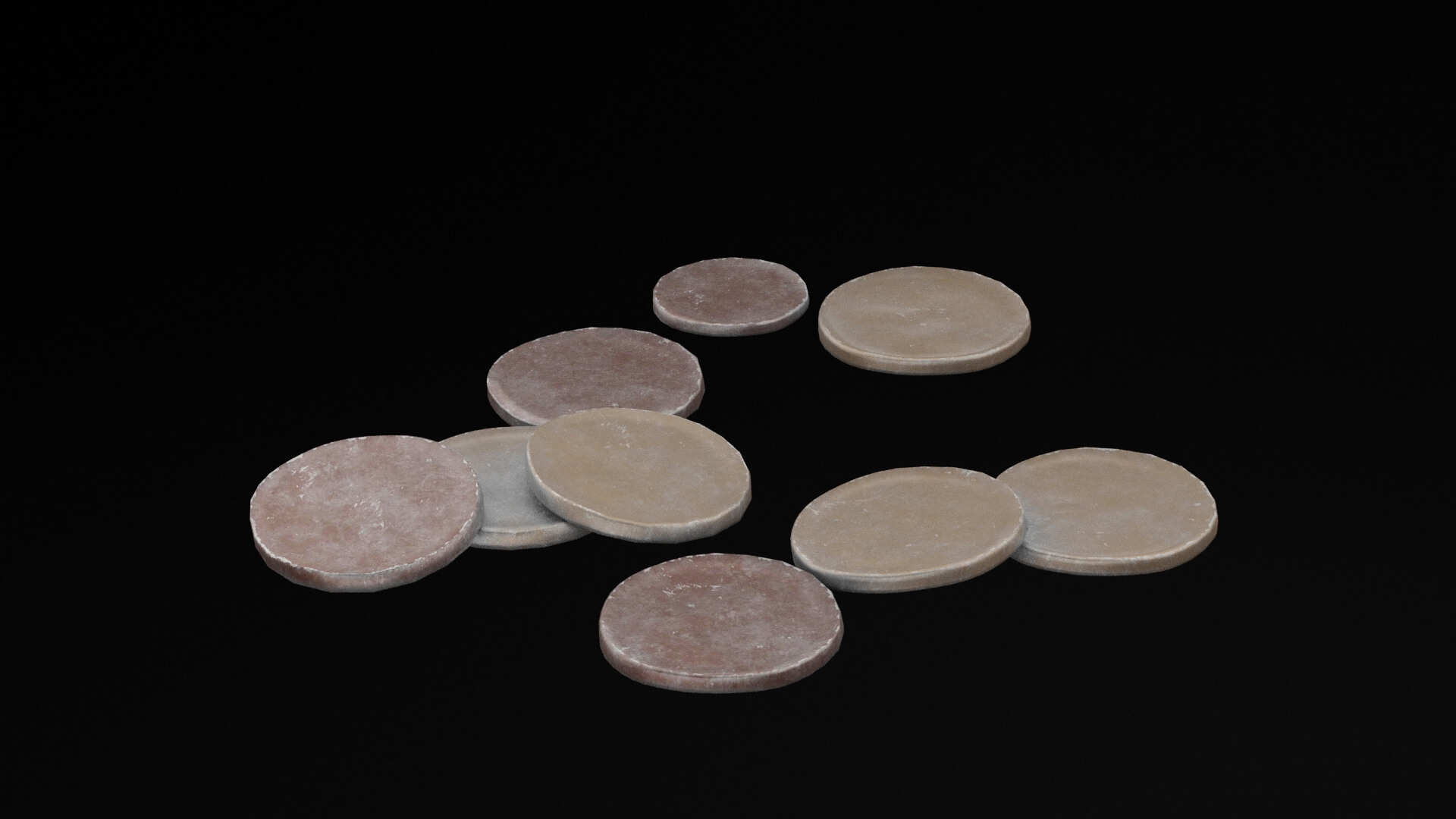 Layed Old Coins - 3D Model by thedazking