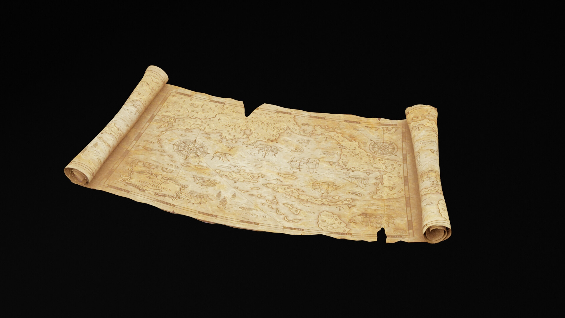 Open Treasure Map - 3D Model by thedazking