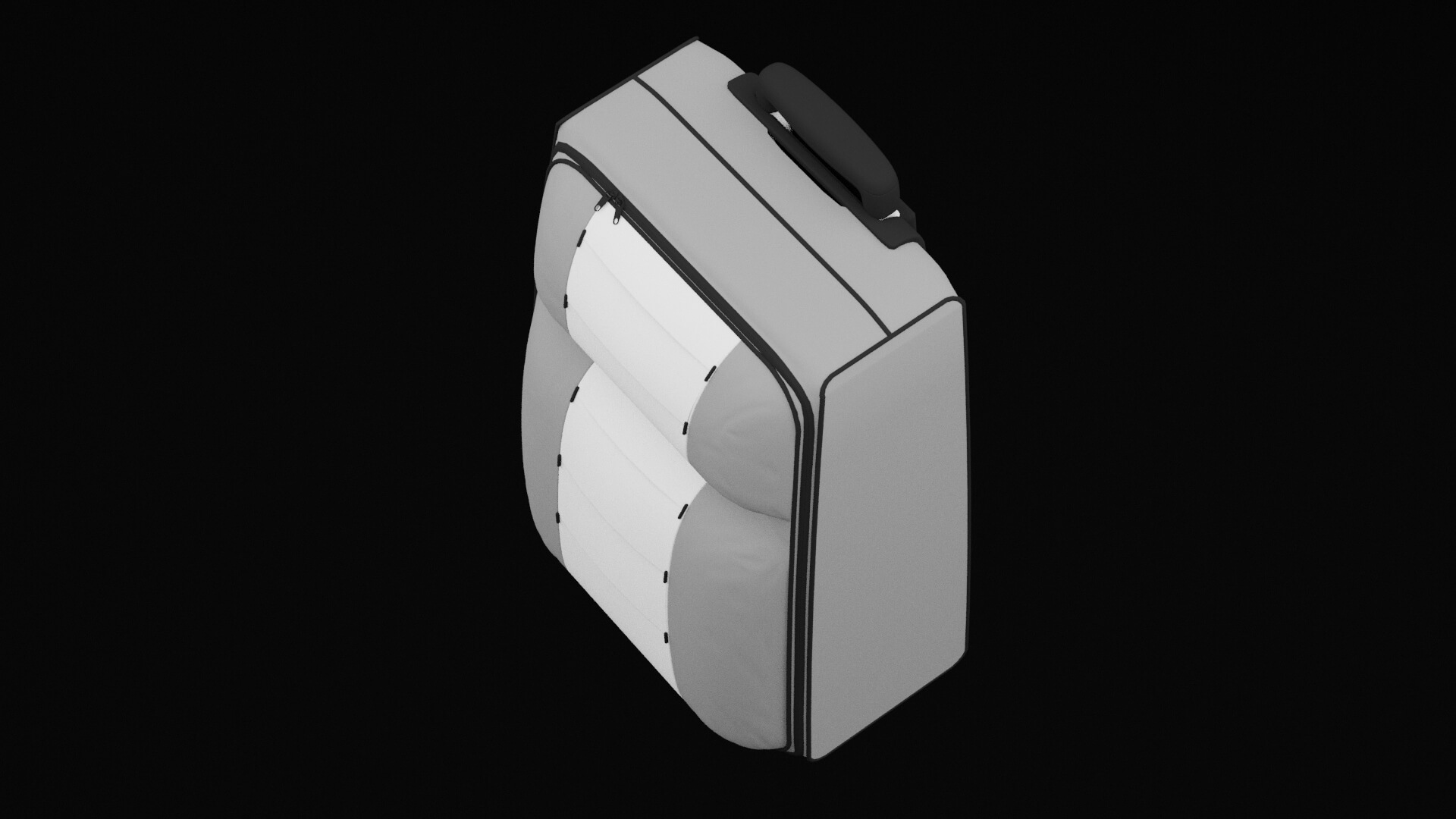 Gray Luggage Bag - 3D Model by thedazking