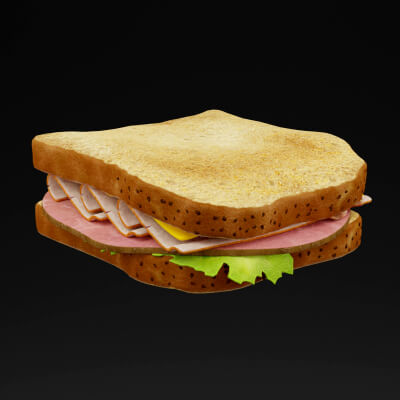 Luncheon Toast Sandwich - 3D Model by thedazking