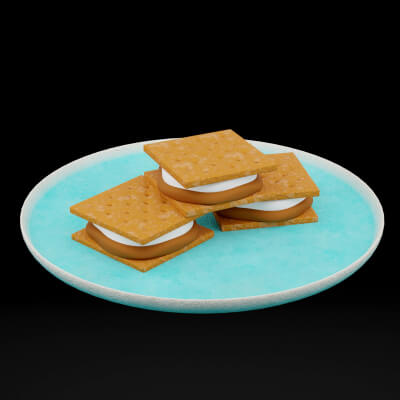 Marshmallow Smores - 3D Model by thedazking