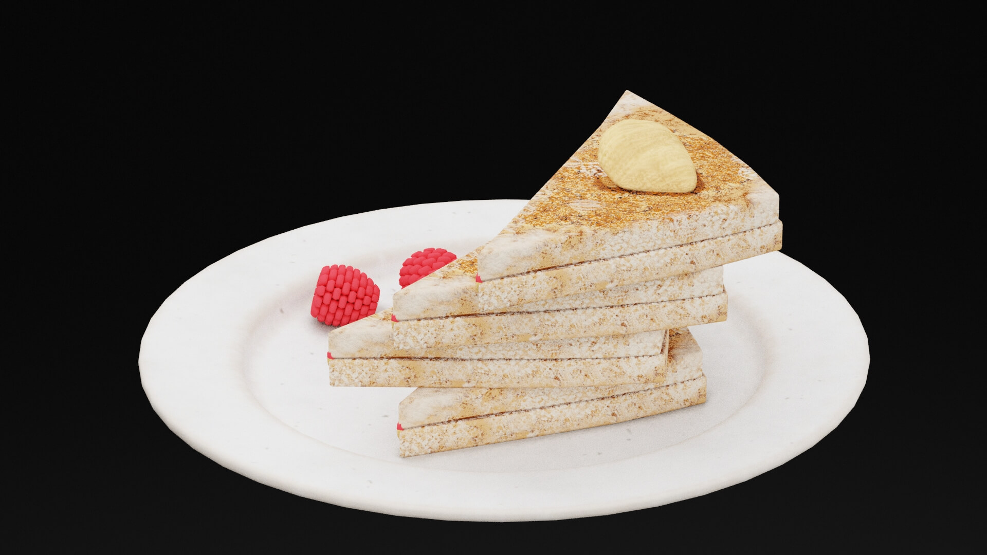 Melted Cheese Half Toasts - 3D Model by thedazking