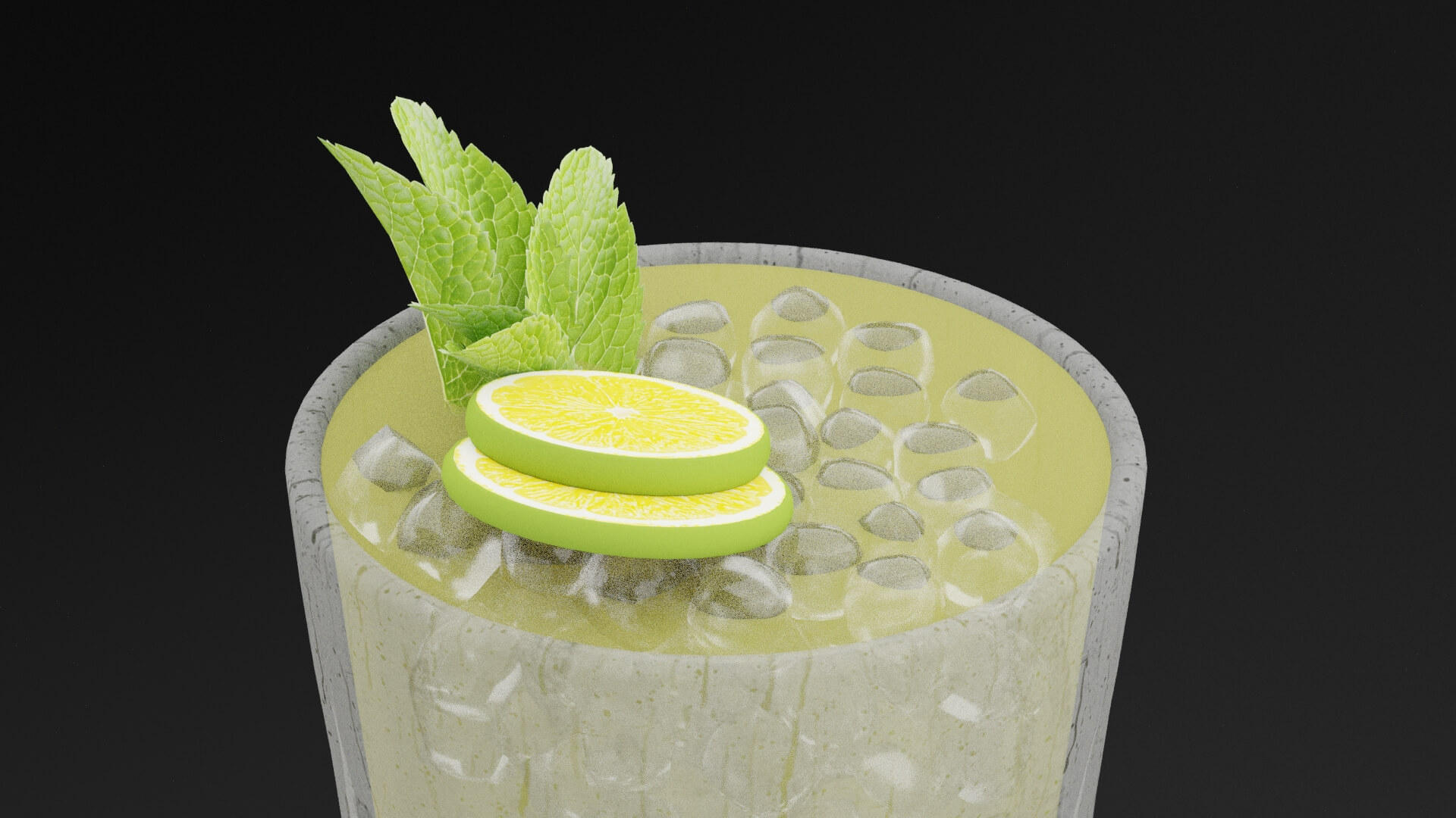 Mint Spritz Drink - 3D Model by thedazking