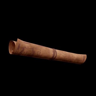 Old Rolled Treasure Map - 3D Model by thedazking
