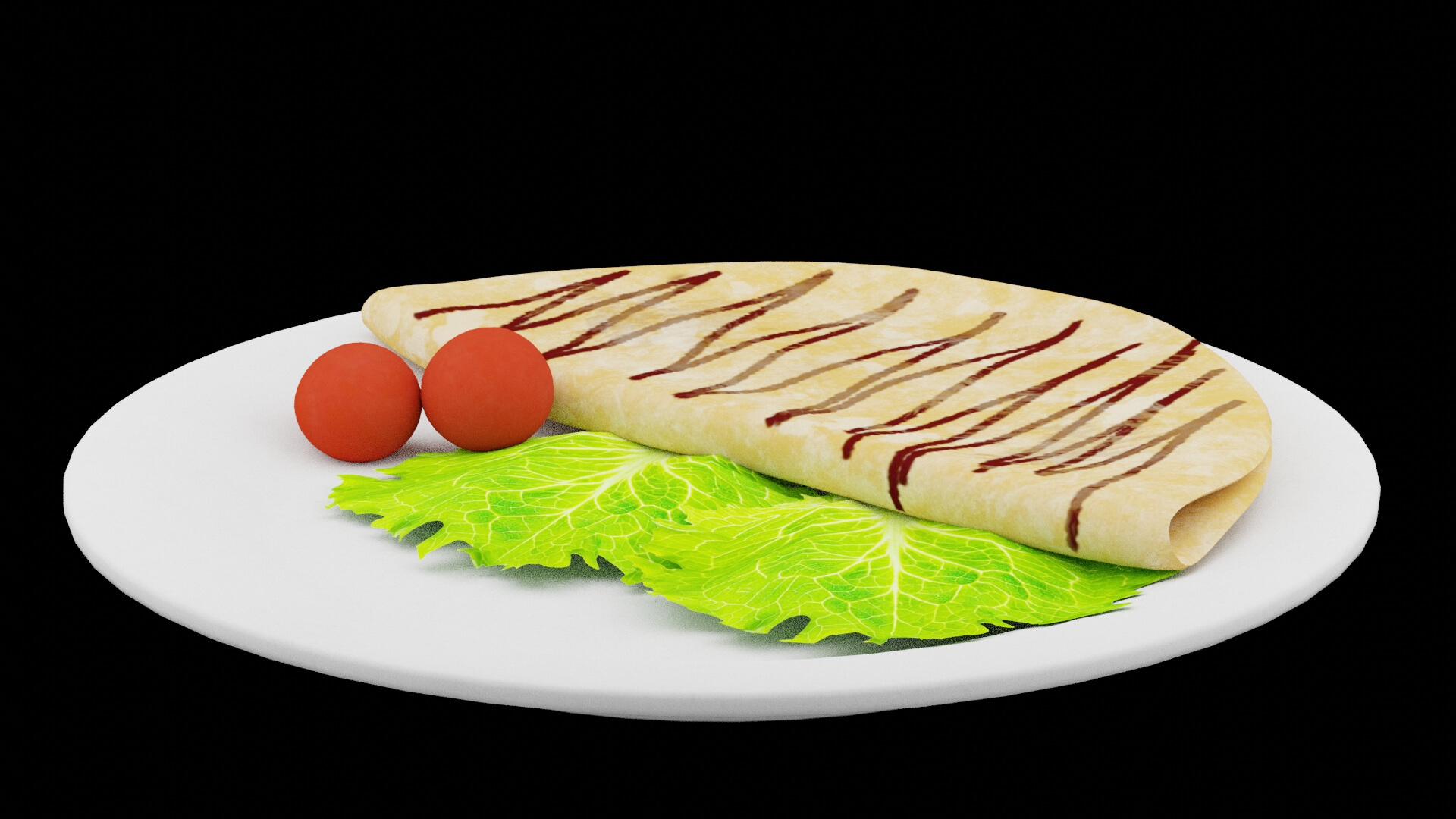 Omelet With Lettuce - 3D Model by thedazking
