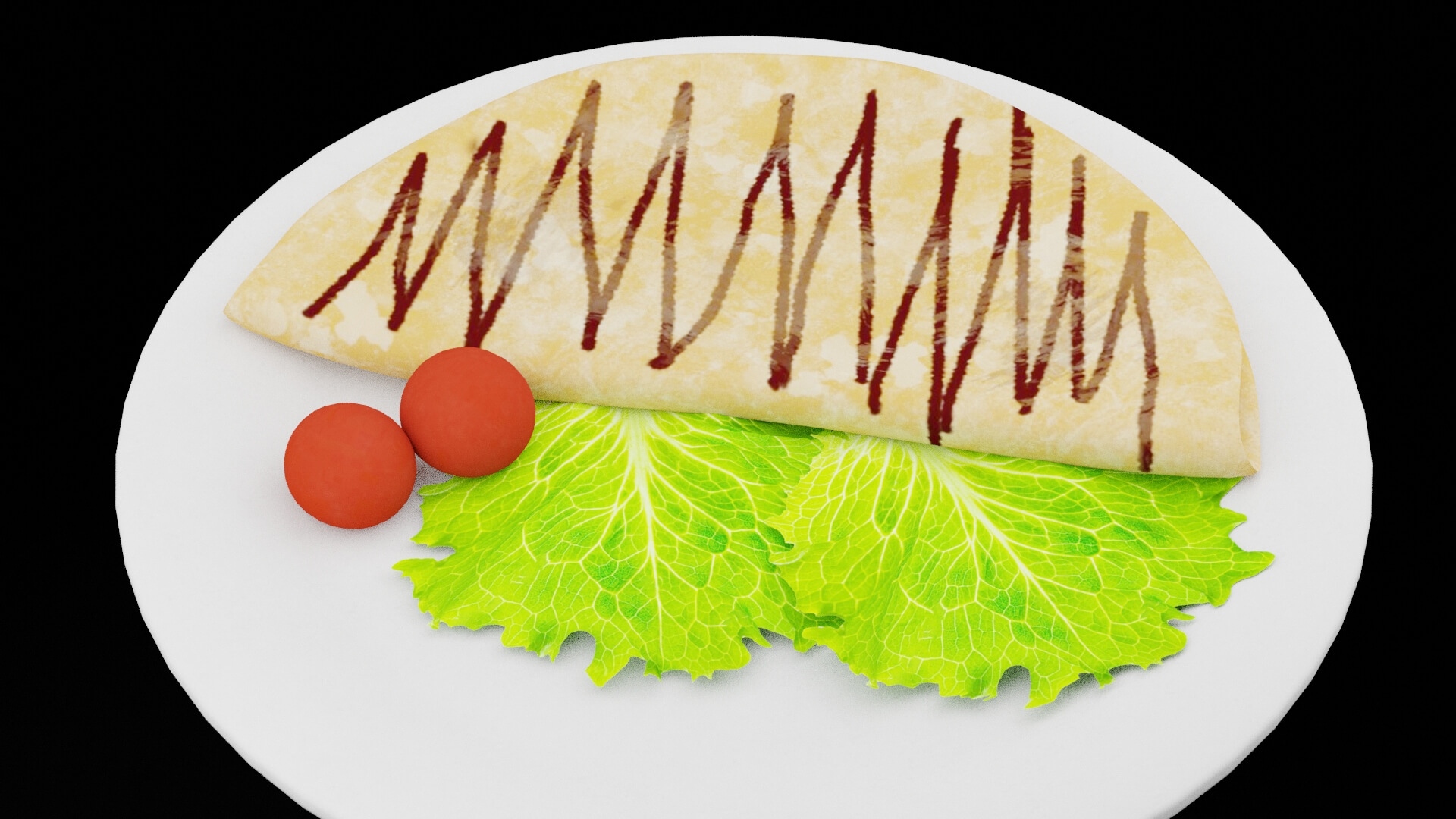 Omelet With Lettuce - 3D Model by thedazking