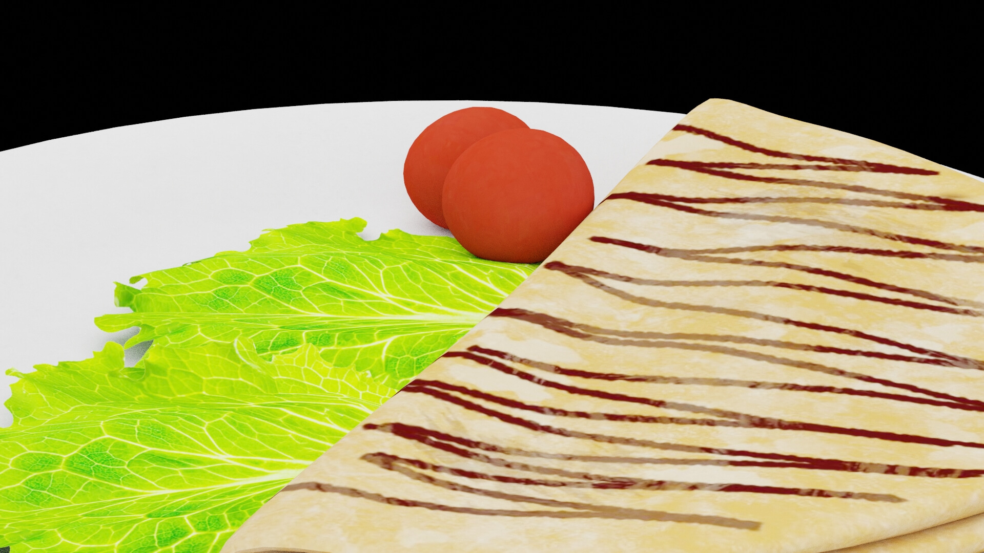 Omelet With Lettuce - 3D Model by thedazking