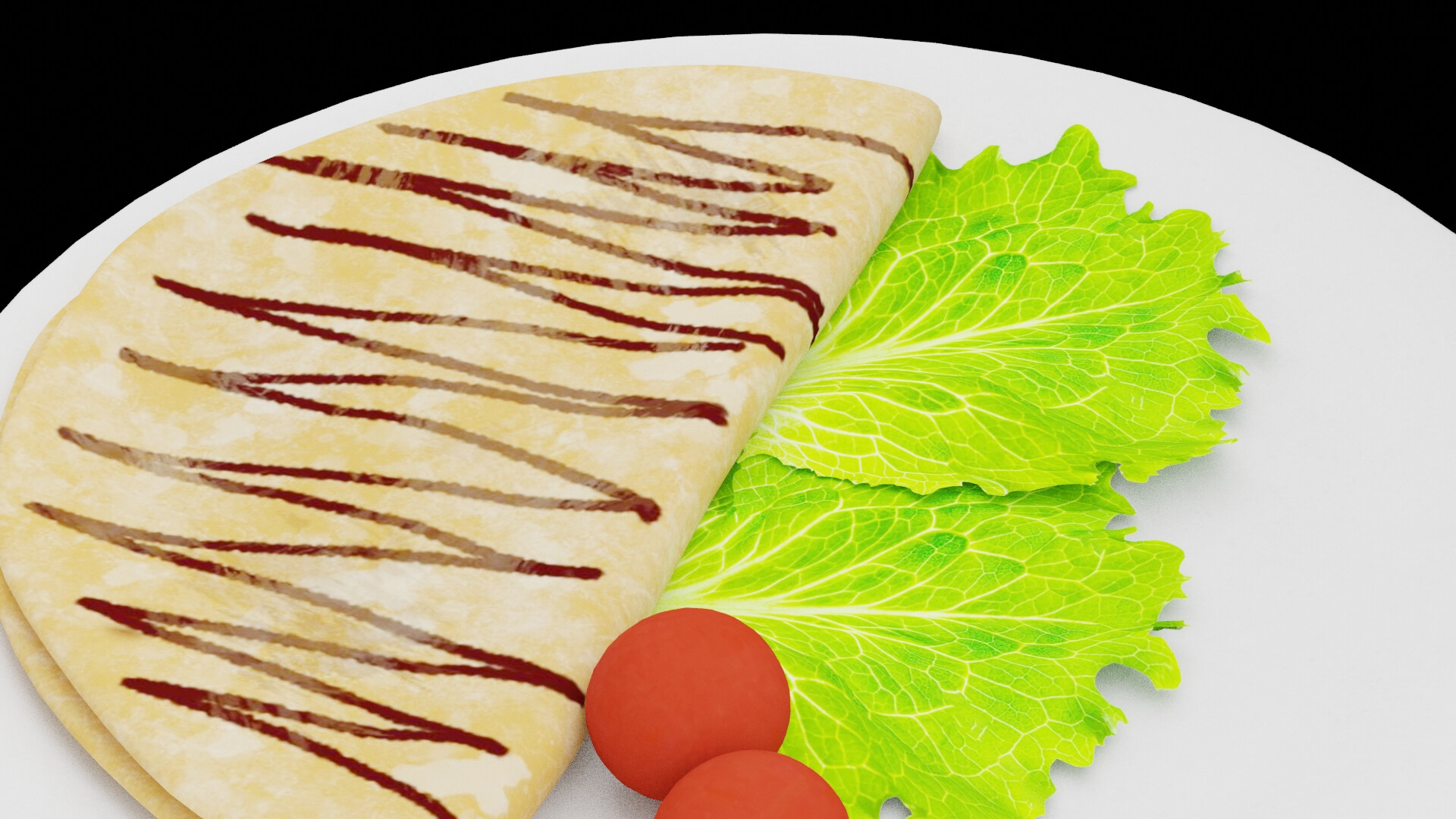 Omelet With Lettuce - 3D Model by thedazking