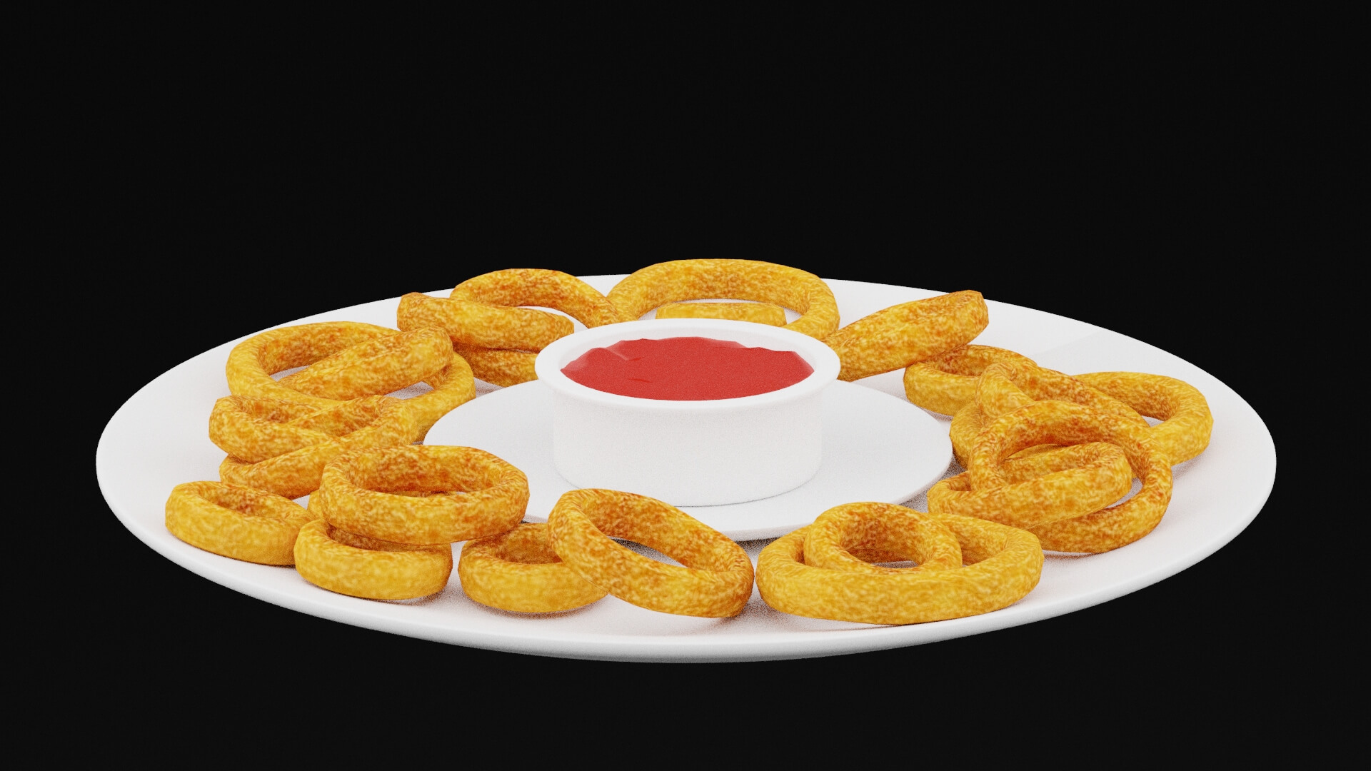Onion Rings Plate - 3D Model by thedazking