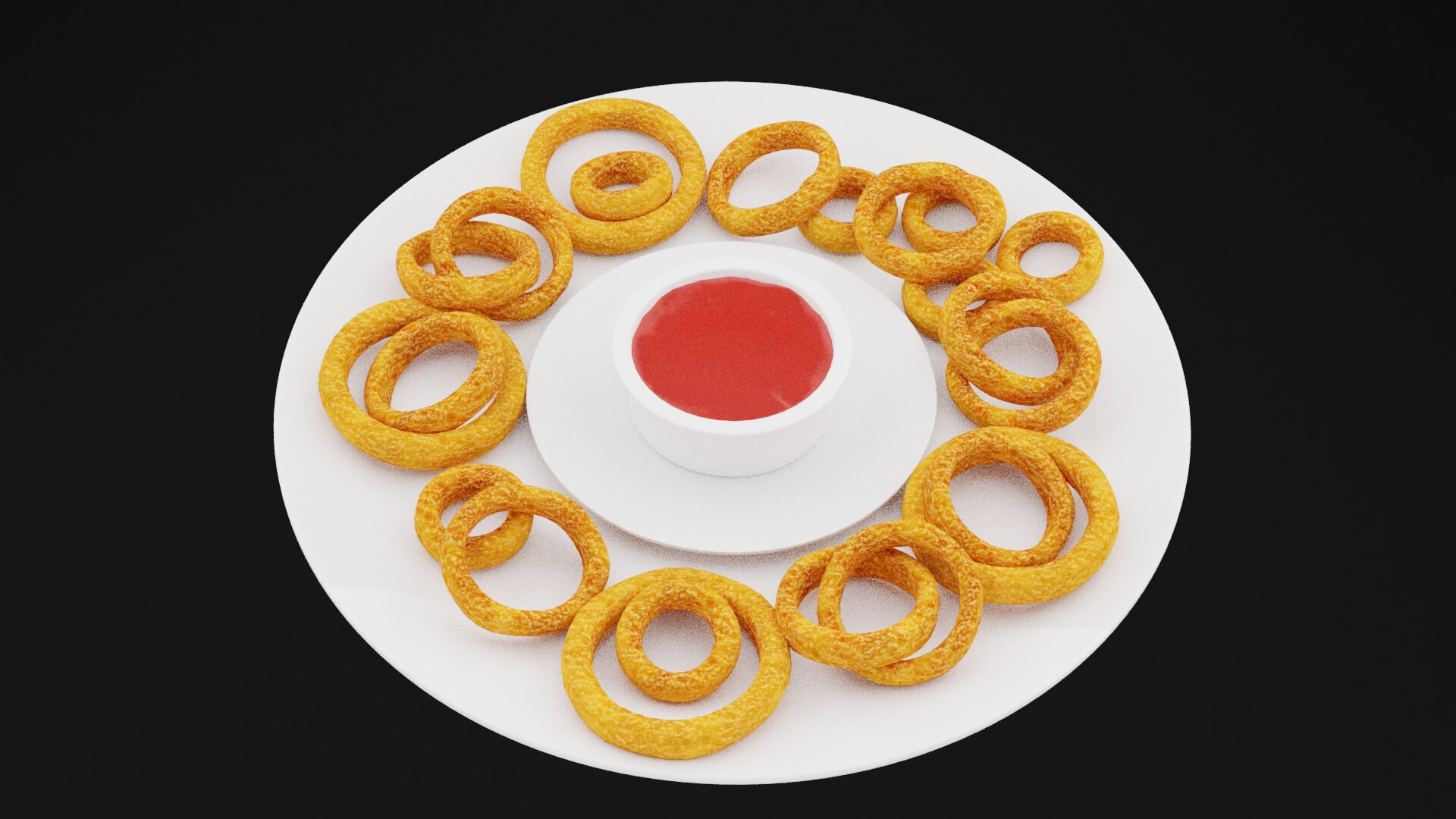 Onion Rings Plate - 3D Model by thedazking