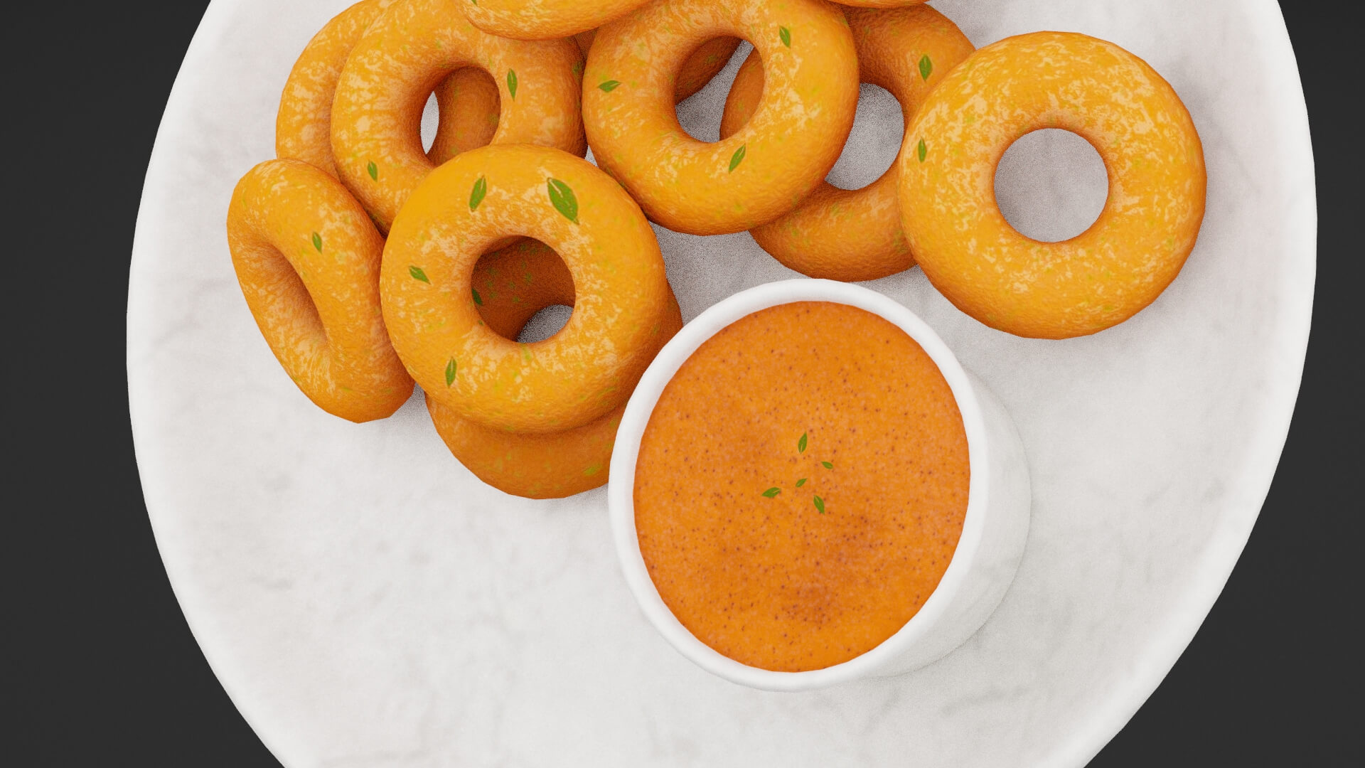 Onion Rings Platter - 3D Model by thedazking