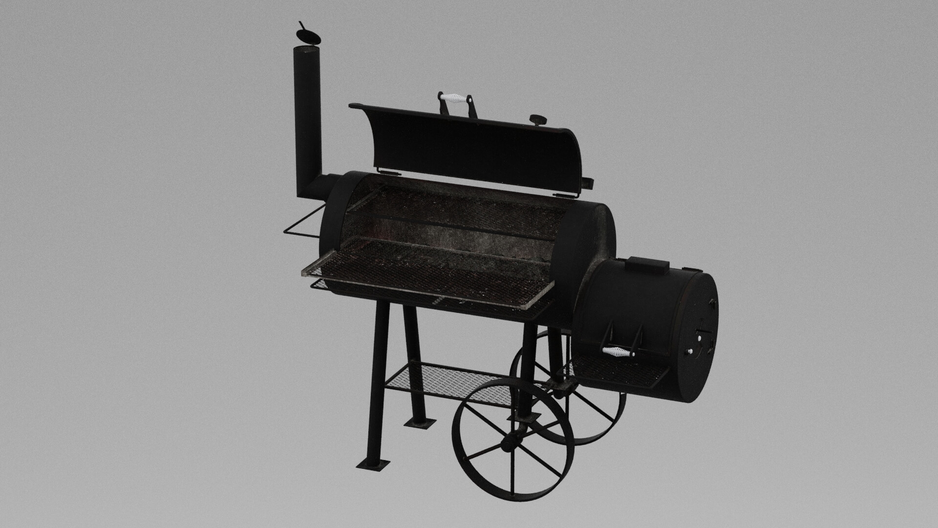 Open Offset Smoker - 3D Model by thedazking