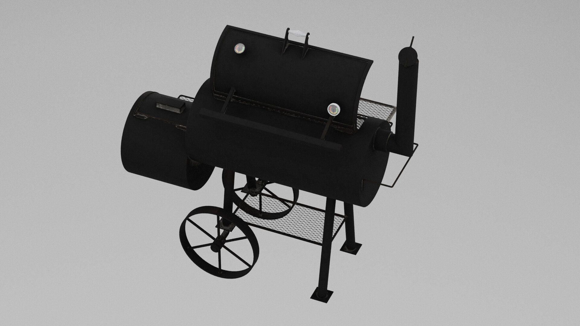 Open Offset Smoker - 3D Model by thedazking