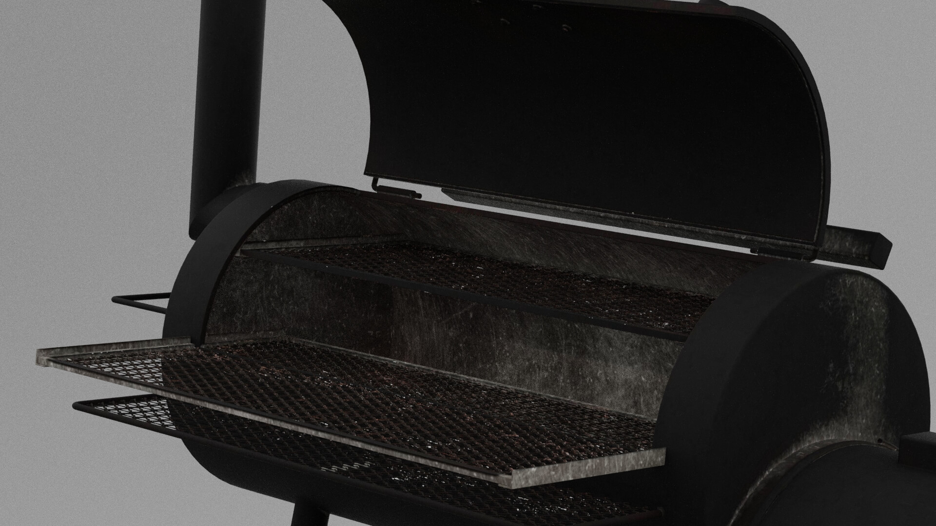 Open Offset Smoker - 3D Model by thedazking