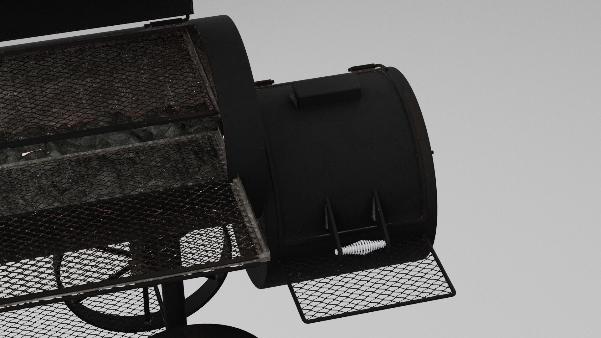Open Offset Smoker - 3D Model by thedazking