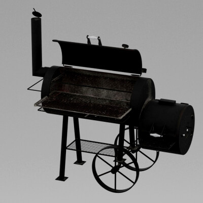 Open Offset Smoker - 3D Model by thedazking