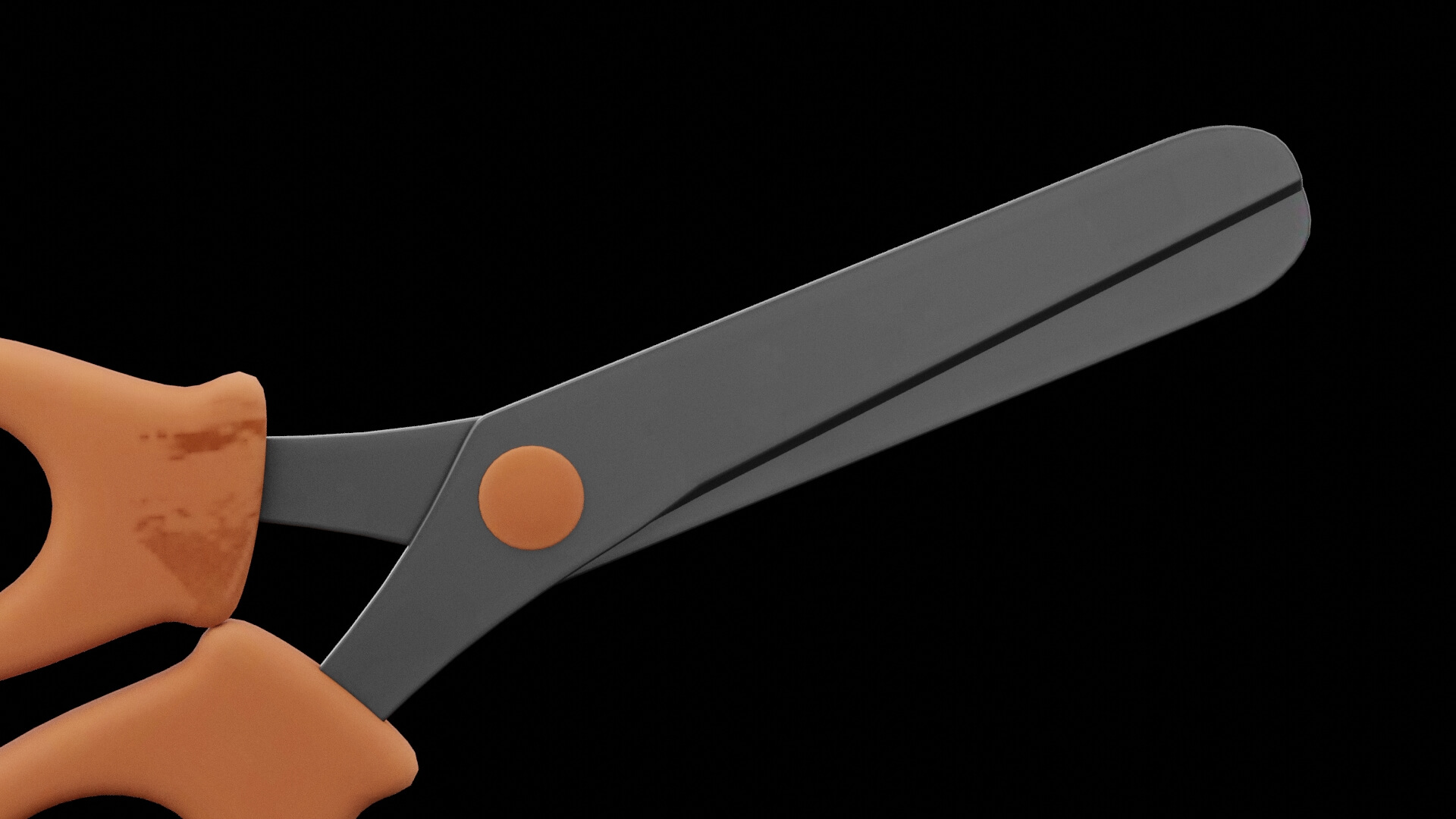 Orange Scissors - Free 3D Model by thedazking
