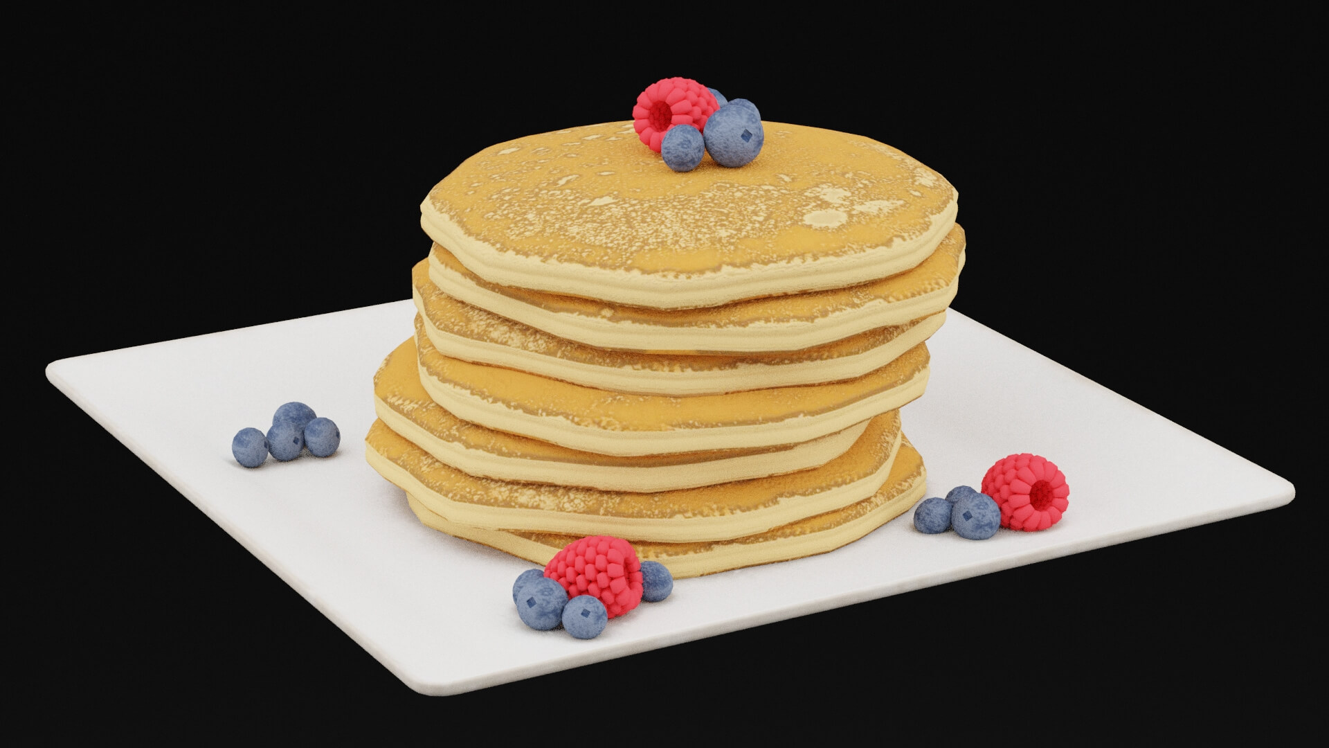 Pancake With Raspberry - 3D Model by thedazking