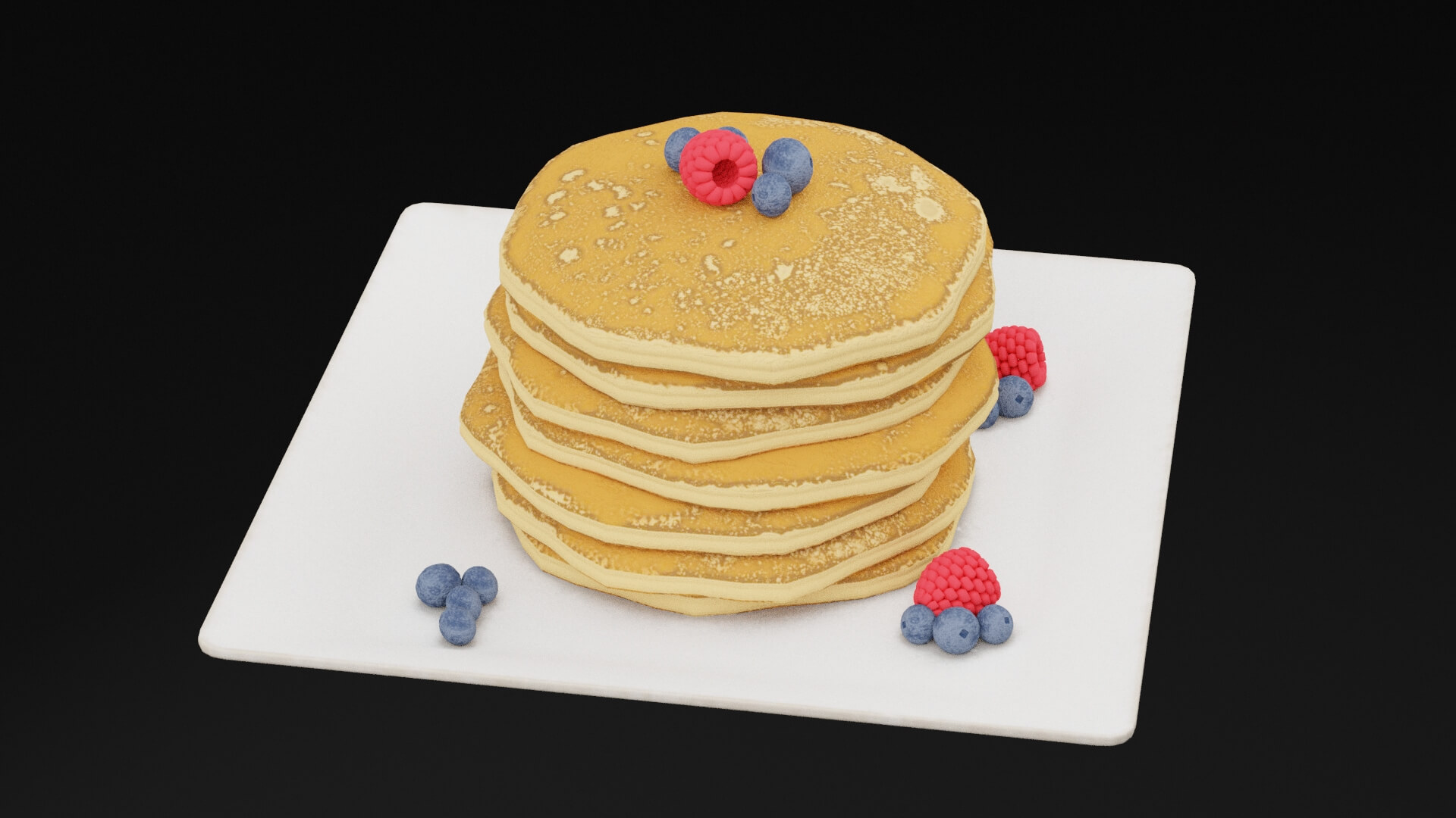 Pancake With Raspberry - 3D Model by thedazking