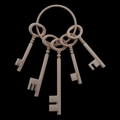 Antique-Style Pirate Keys 3D Model by thedazking