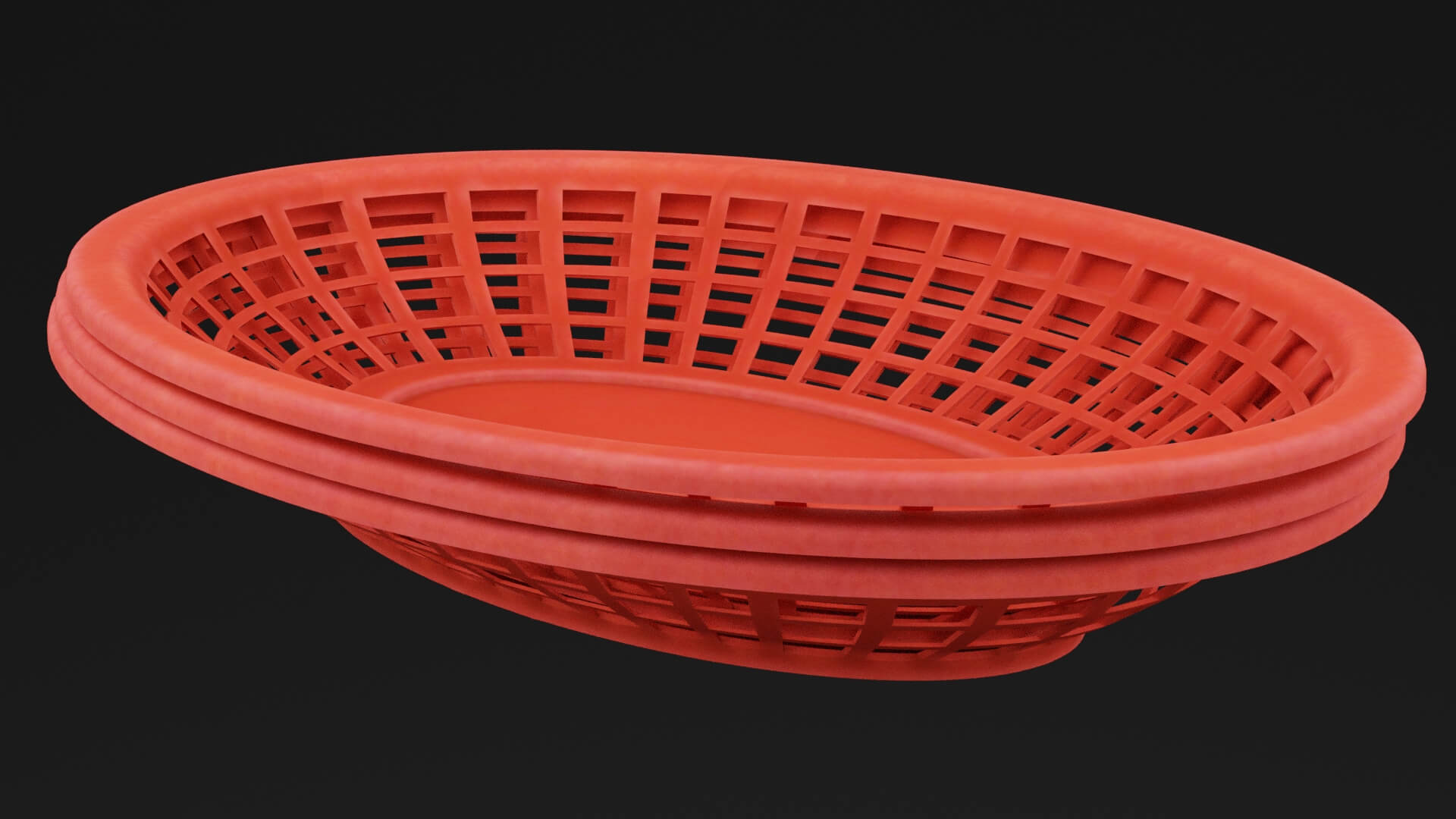 Red Plastic Basket - 3D Model by thedazking