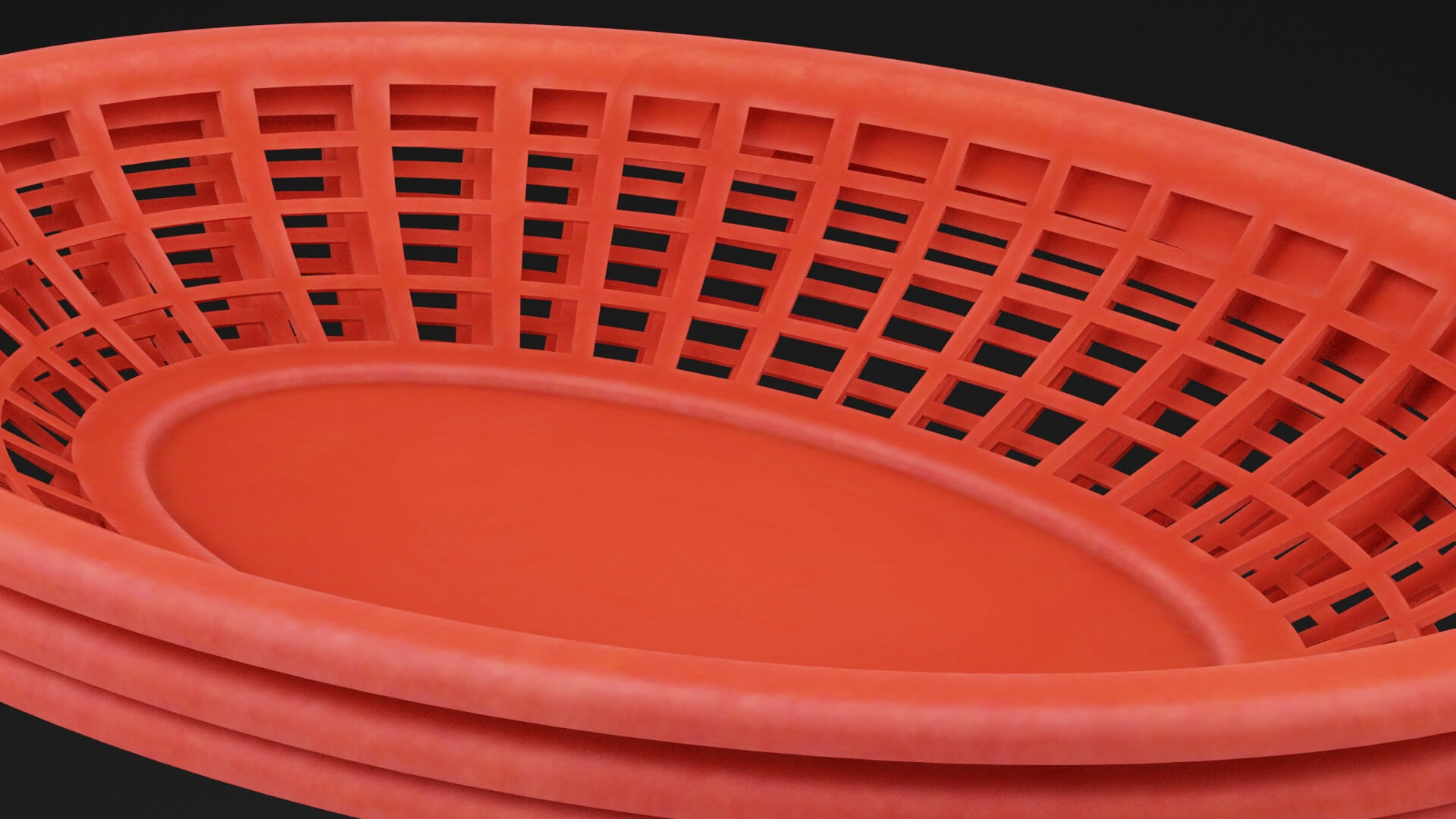 Red Plastic Basket - 3D Model by thedazking