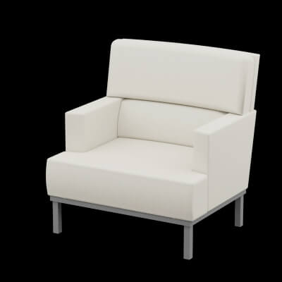 White Sofa Chair - 3D Model by thedazking