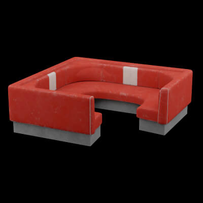 Square Booth Chair - 3D Model by thedazking