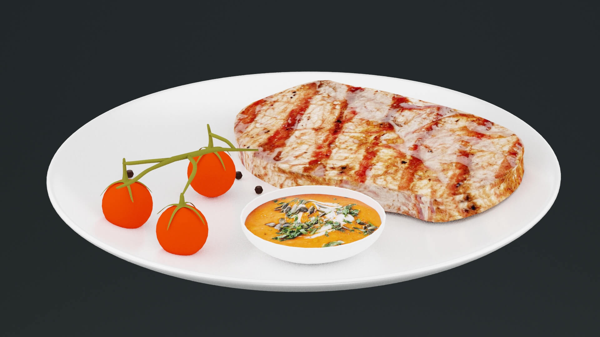 Steak Platter - 3D Model by thedazking