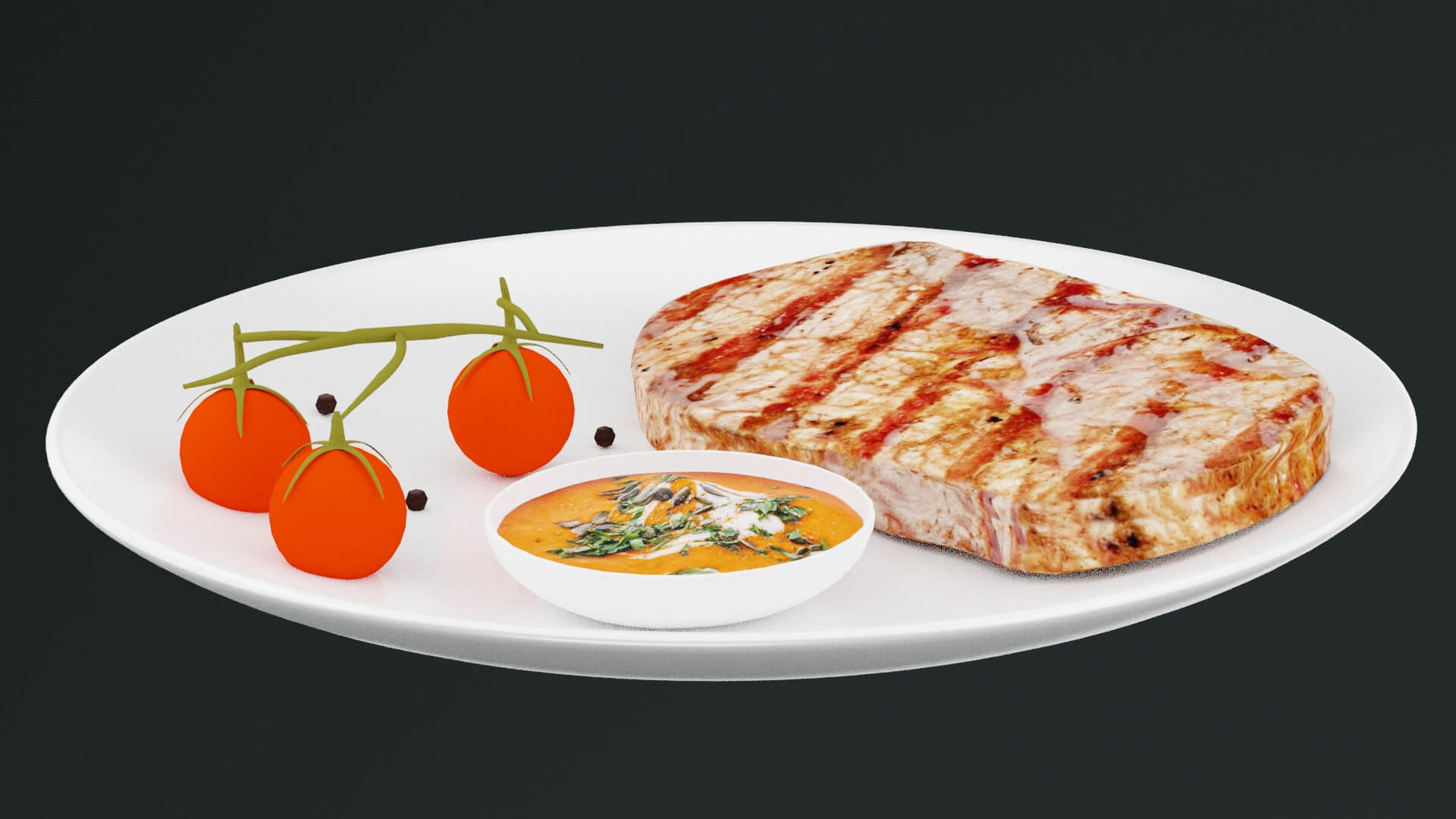 Steak Platter - 3D Model by thedazking