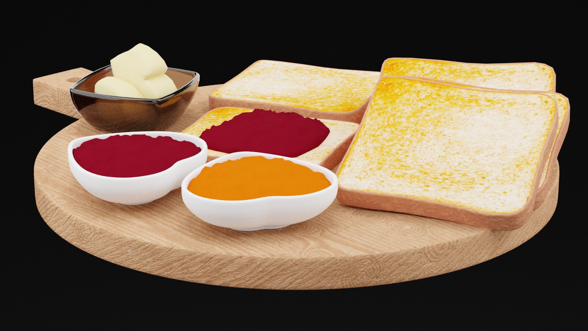 Toast With Jam - 3D Model by thedazking