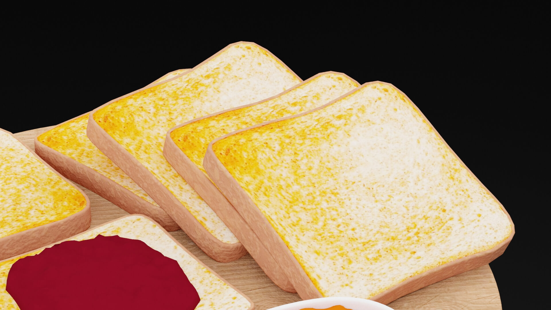 Toast With Jam - 3D Model by thedazking