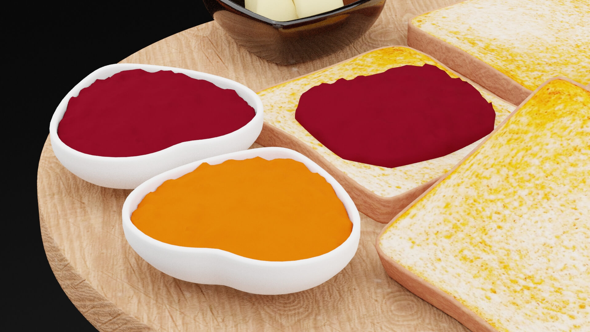Toast With Jam - 3D Model by thedazking