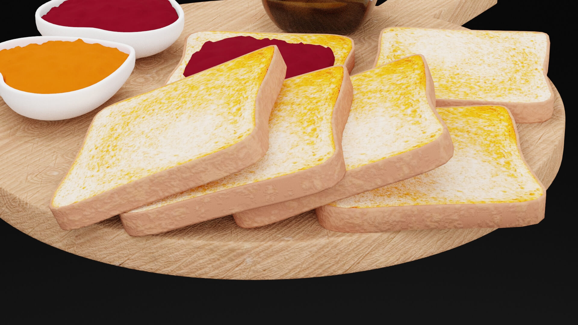 Toast With Jam - 3D Model by thedazking
