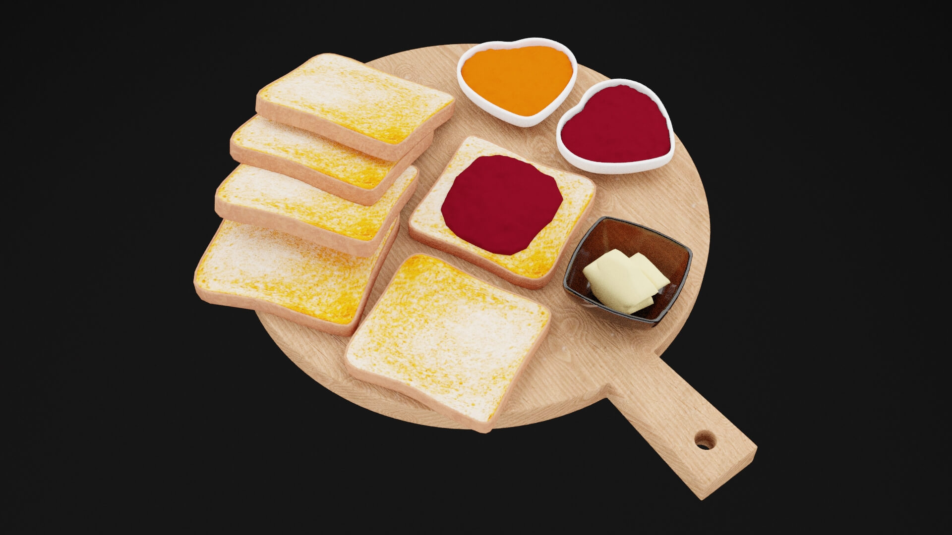 Toast With Jam - 3D Model by thedazking