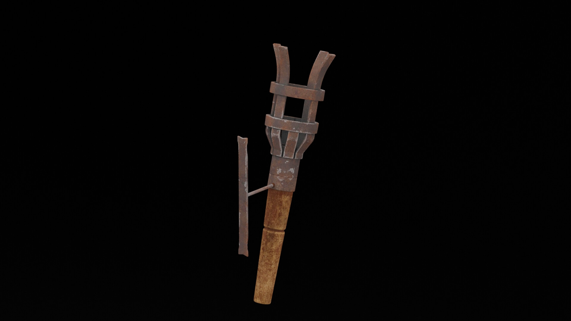 Medieval-Style Wall Torch 3D Model by thedazking