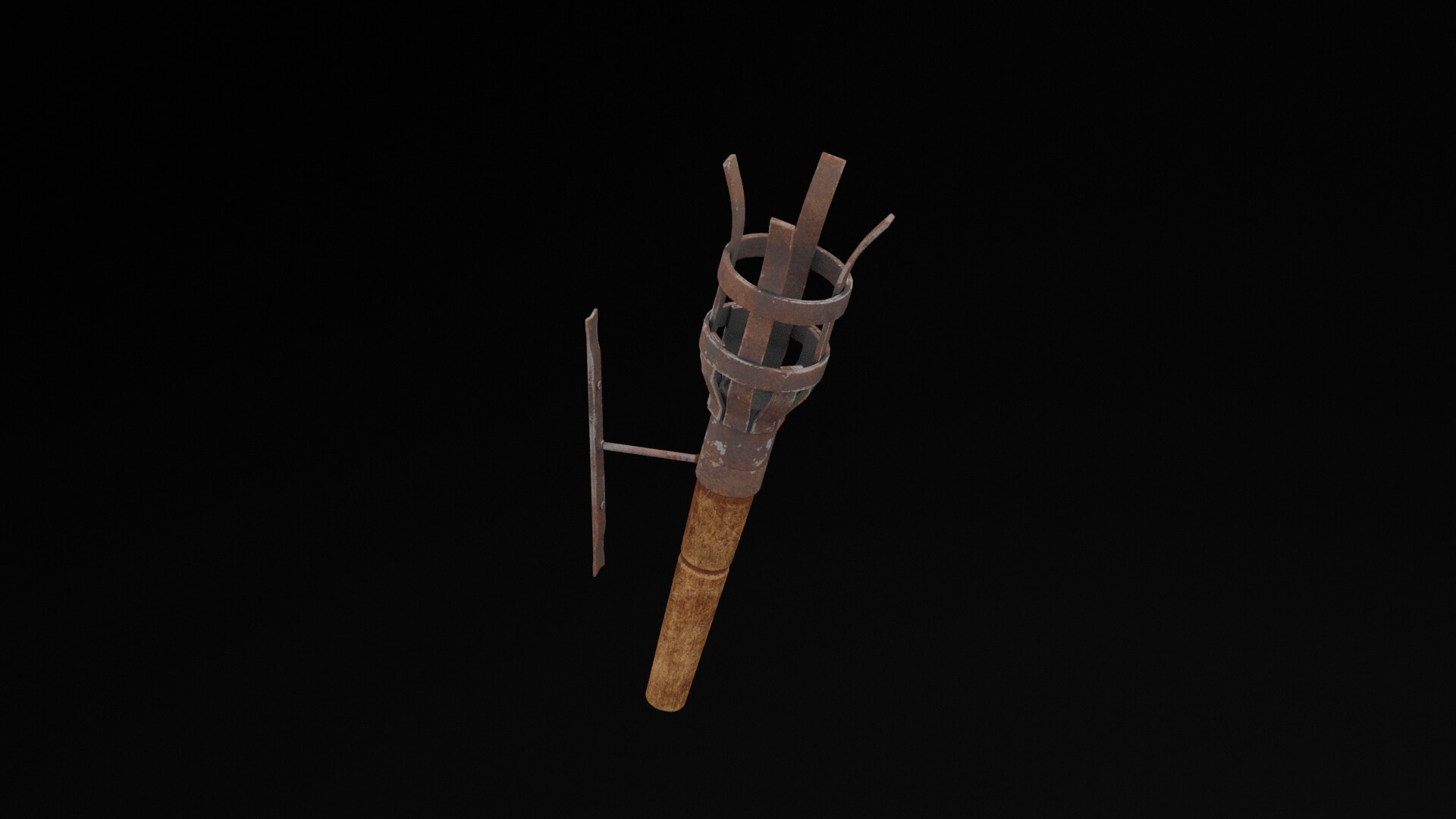 Medieval-Style Wall Torch 3D Model by thedazking