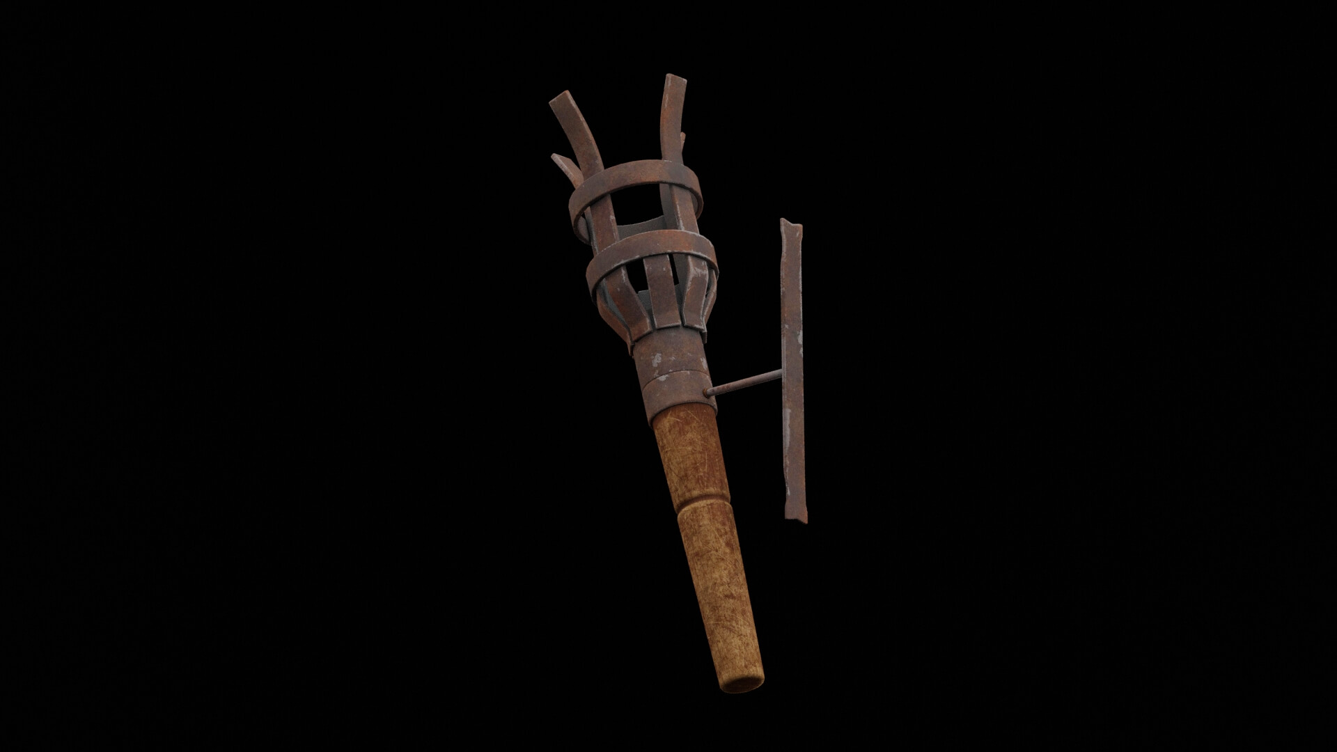 Medieval-Style Wall Torch 3D Model by thedazking