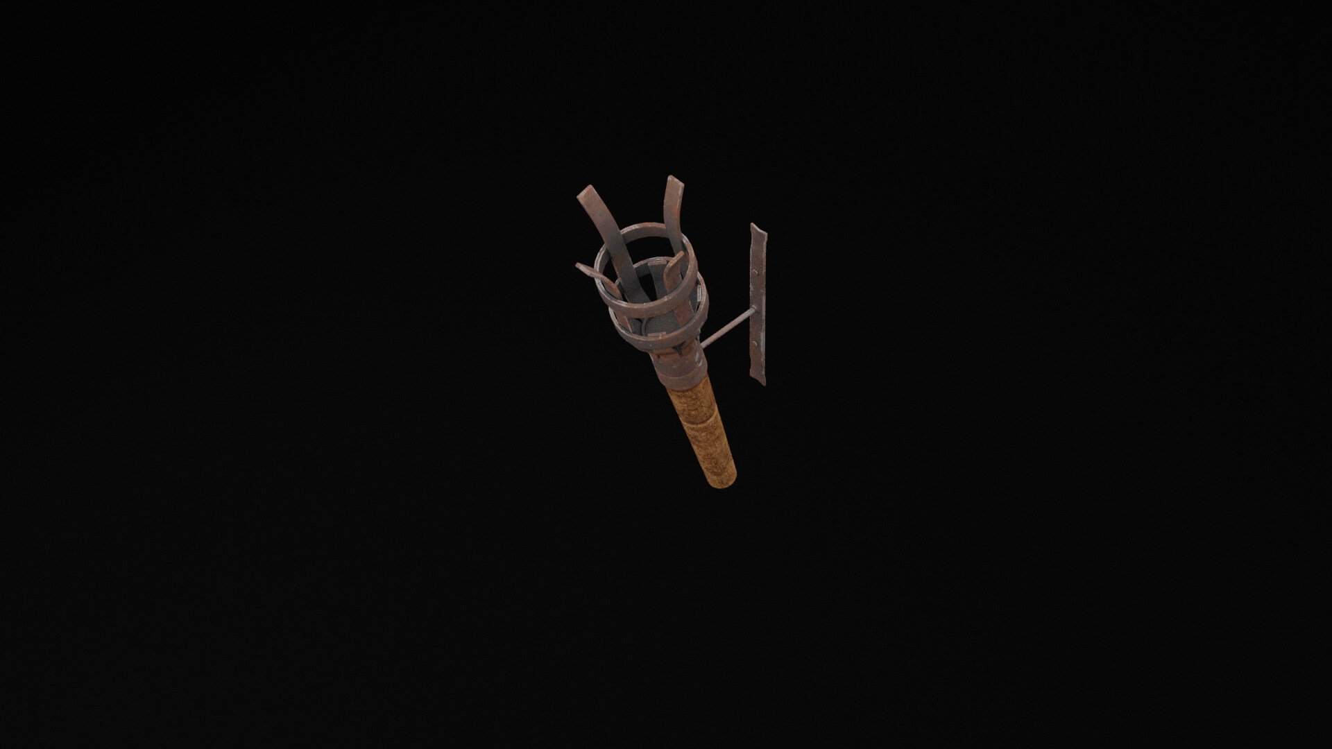 Medieval-Style Wall Torch 3D Model by thedazking