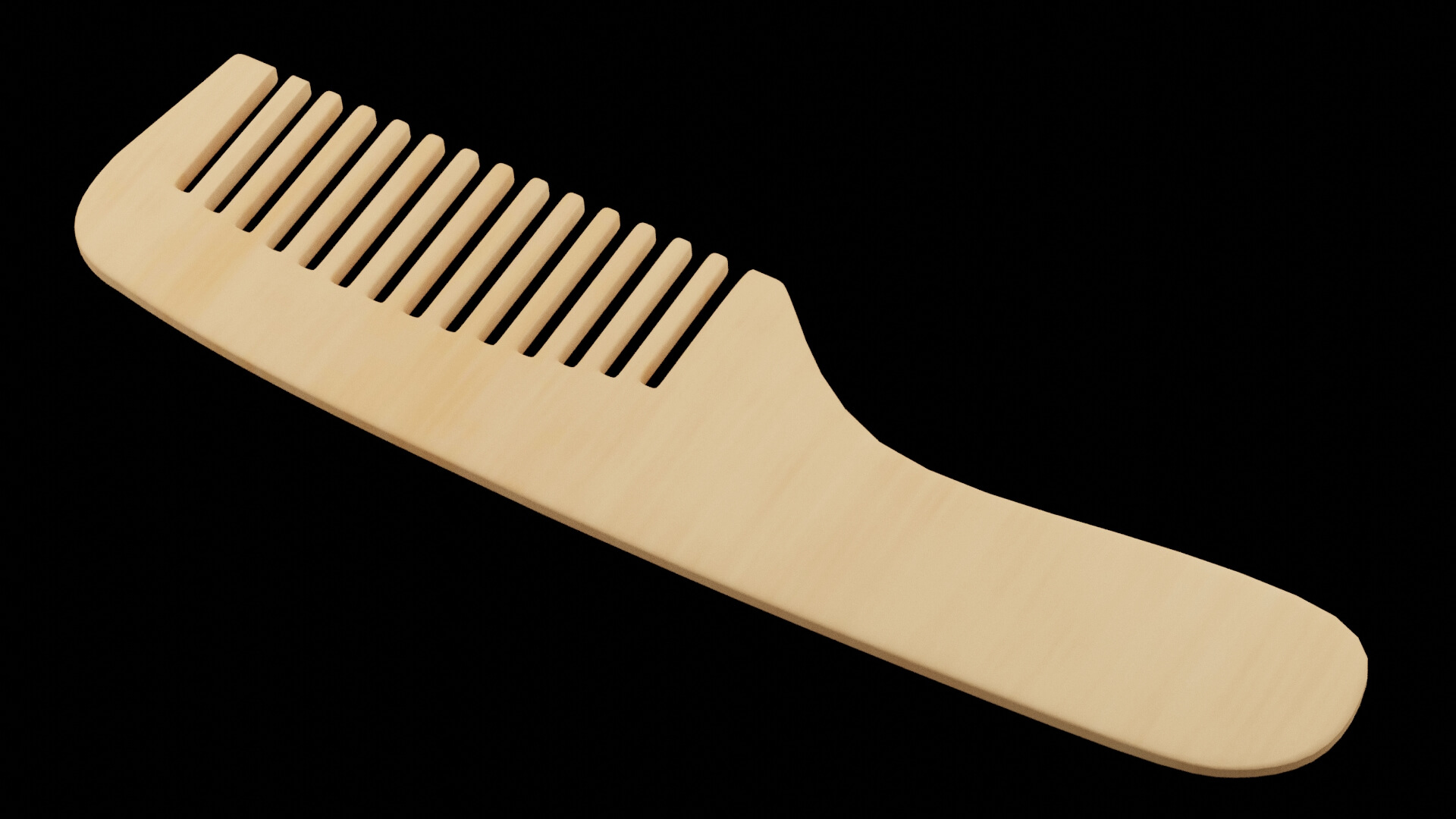 Hair Wooden Comb - 3D Model by thedazking