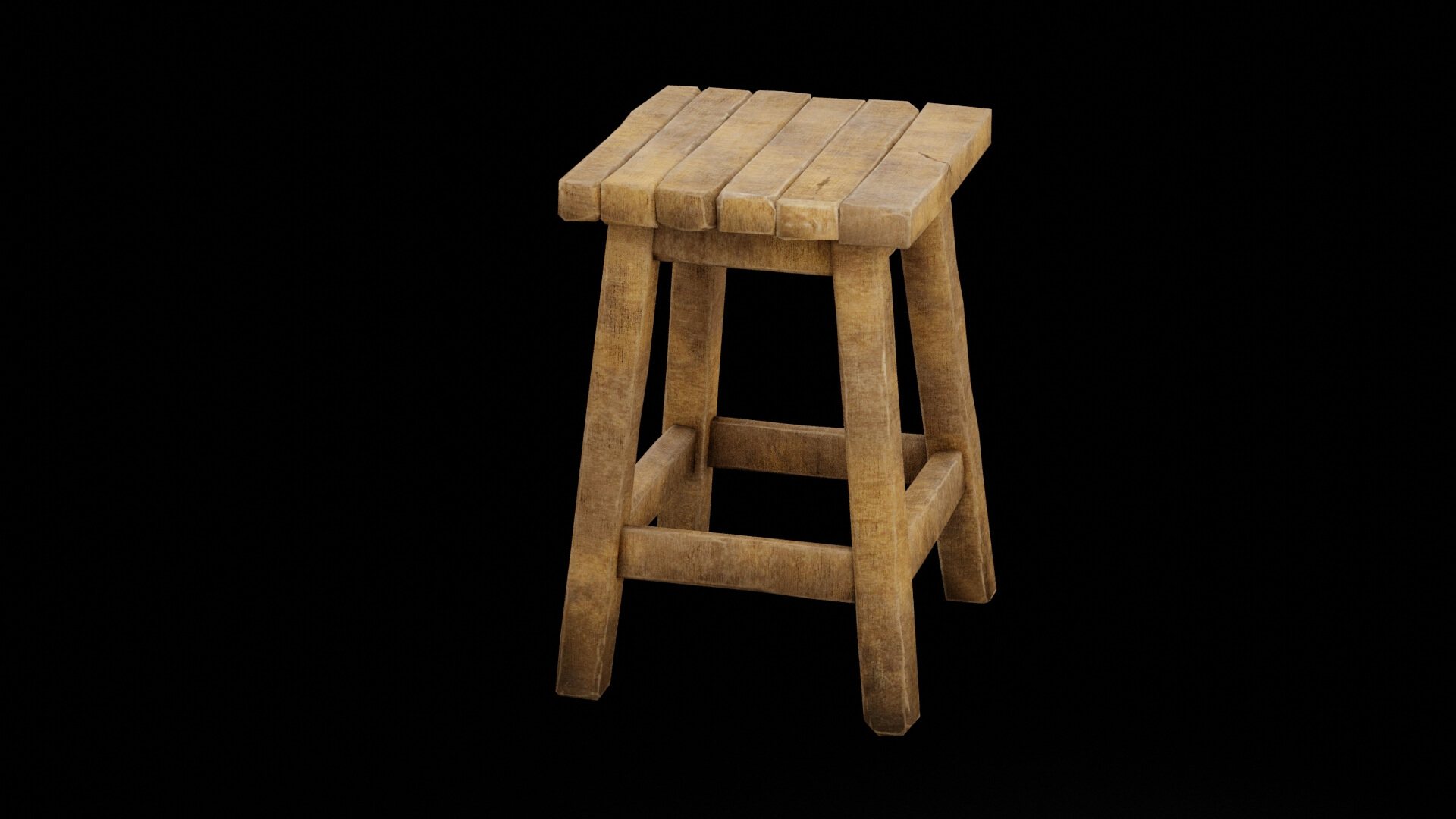 Wooden Stool - 3D Model by thedazking