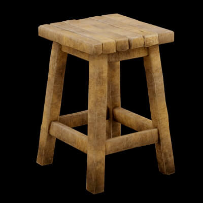 Wooden Stool - 3D Model by thedazking