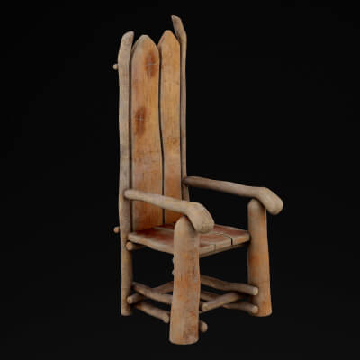 Wooden Treelog Chair - 3D Model by thedazking