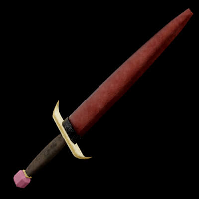 Zigzag Dagger Sheathed - 3D Model by thedazking