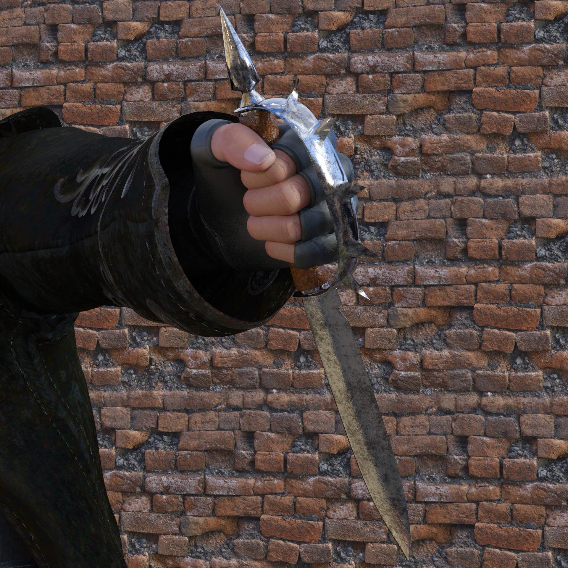 Combat Knife With Spikes - Daz Content by TheDevian