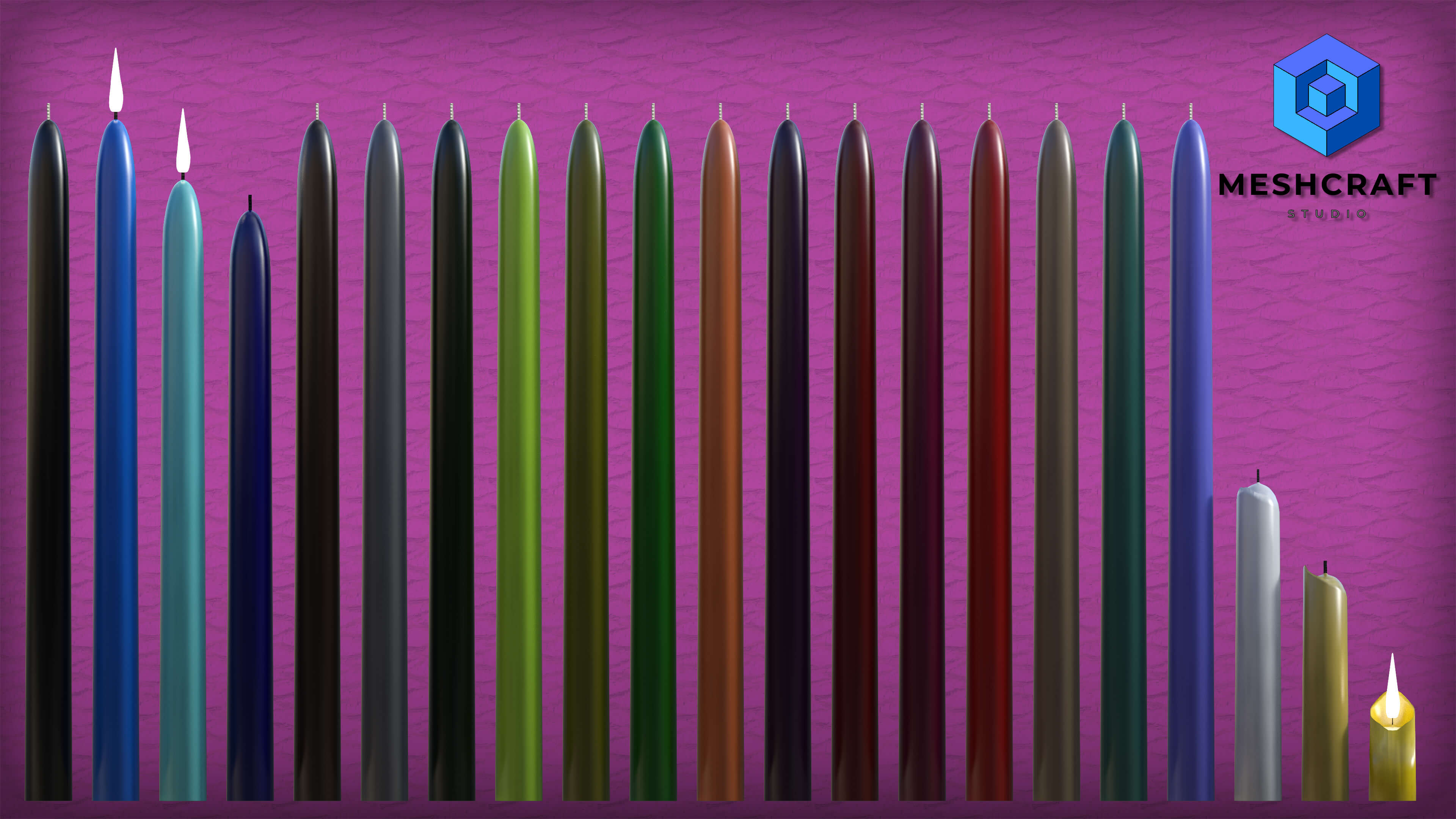 Dinner Candle, Wax Drips and Shader - Daz Content by TheDevian