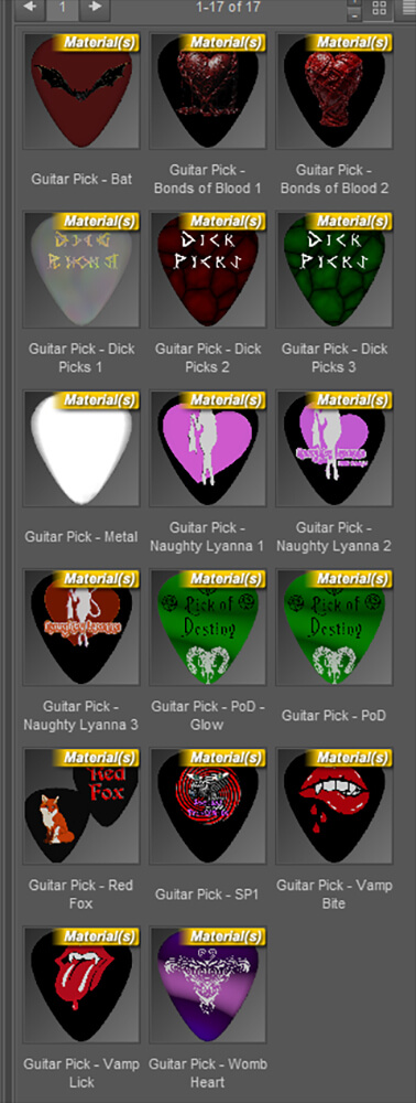 Guitar Picks - Daz Content by TheDevian